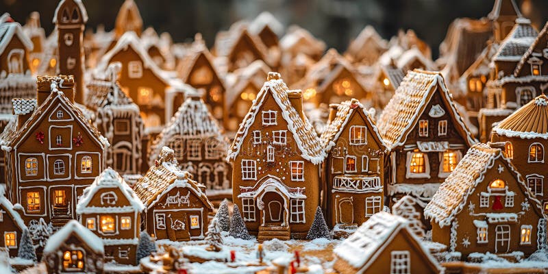 Christmas Gingerbread Town or City. Ginger Town - Concept Stock Image ...