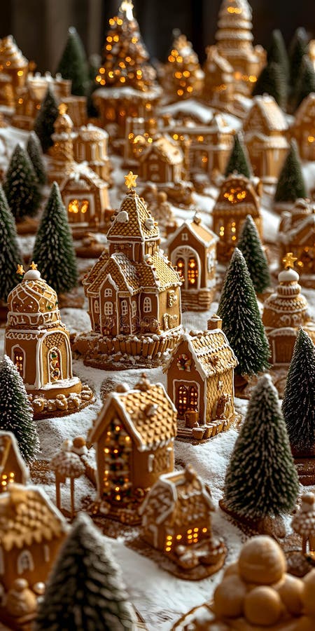 Christmas Gingerbread Town or City. Ginger Town - Concept Stock Image ...