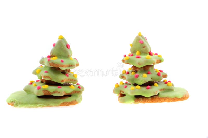 Christmas Gingerbread Tree Isolated Stock Photo - Image of decorated ...