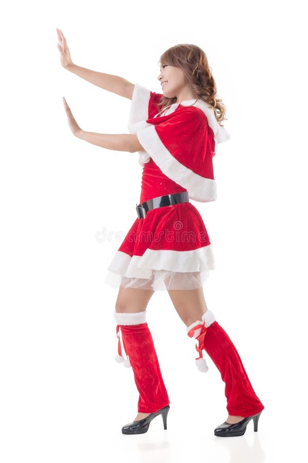 Christmas Girl Push Something Stock Image - Image of korean, beauty ...