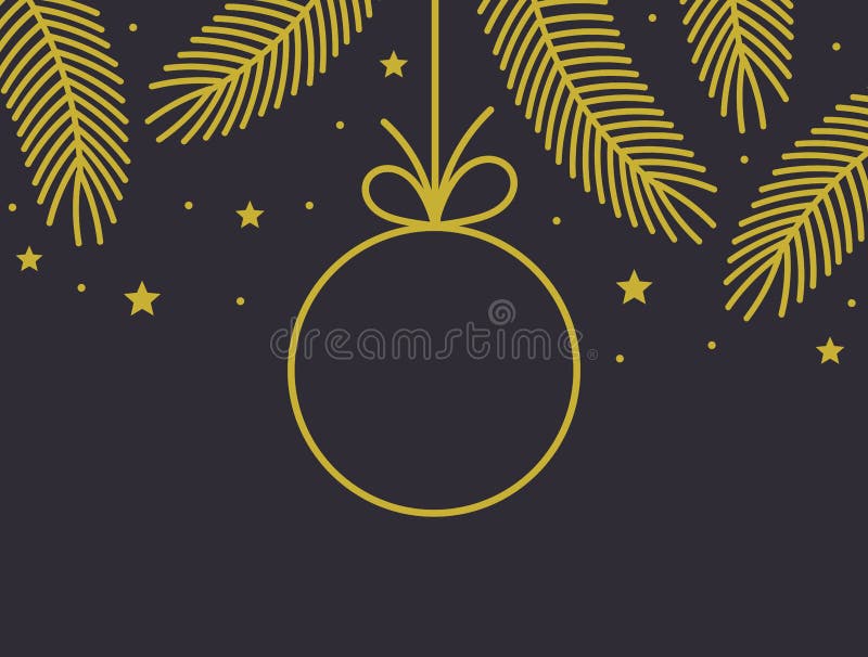 Christmas Gold Bauble Decoration Card Stock Vector - Illustration of ...