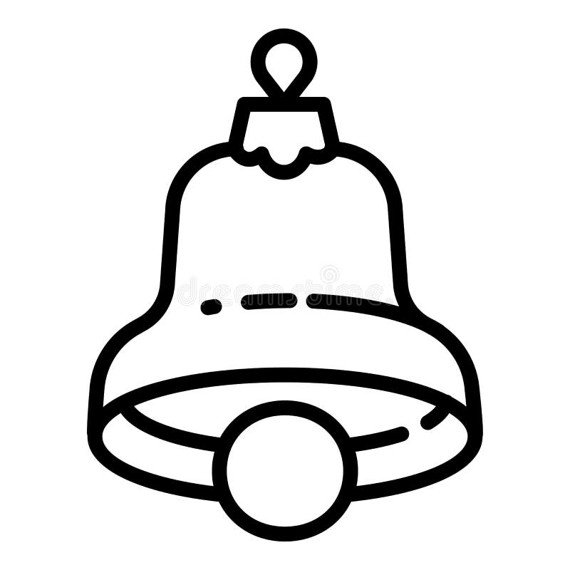 Christmas Gold Bell Tree Toy Icon, Outline Style Stock Vector ...