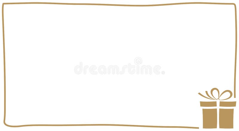 Christmas Gold Gift with Border or Frame As Vector. Stock Vector ...