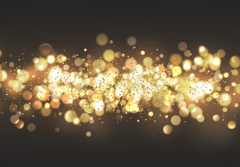Christmas Golden Lights. Background of Bright Glow Bokeh Stock Vector ...