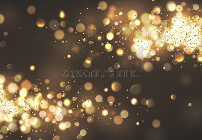 Christmas Golden Lights. Background of Bright Glow Bokeh Stock Vector ...