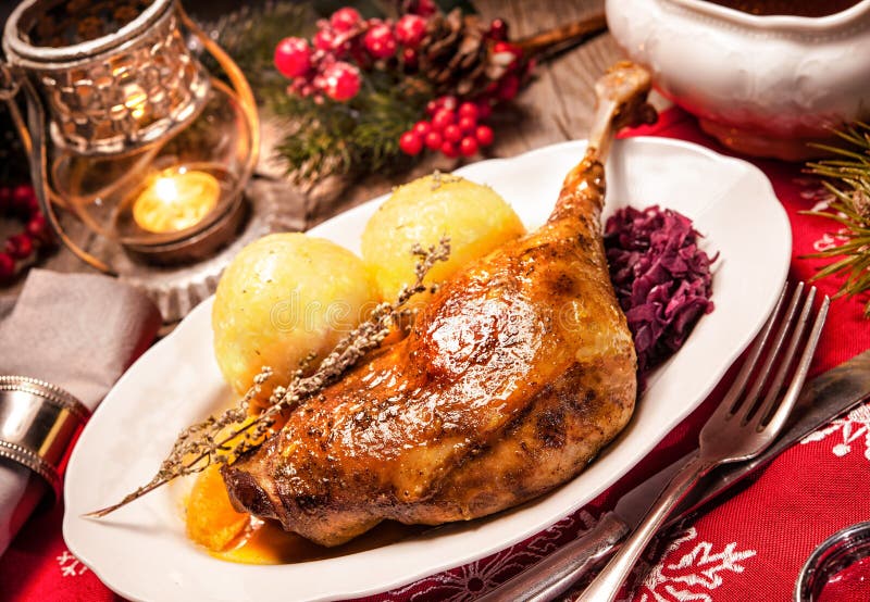 Christmas goose stock image. Image of crusty, fried, decoration - 61345079