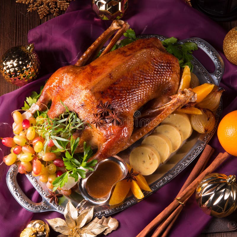 Christmas goose dinner stock photo. Image of food, lunch - 101811040