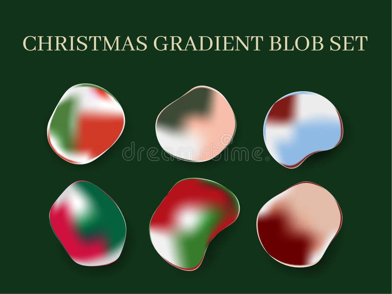 Christmas Gradient Blob Set of Six Pieces Stock Illustration ...