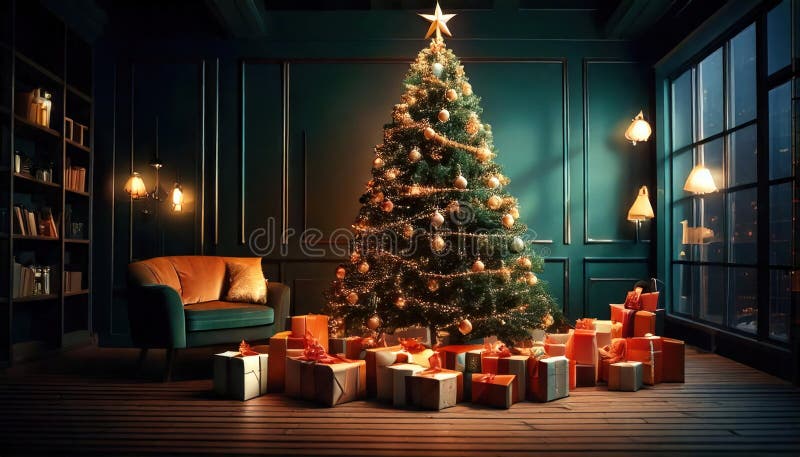 Christmas Graphics for Security Sector, Dark Green and Orange Layout ...