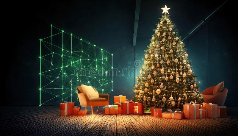 Christmas Graphics for Security Sector, Dark Green and Orange Layout ...