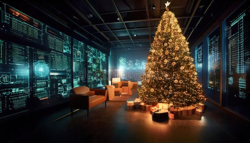 Christmas Graphics for Security Sector, Dark Green and Orange Layout ...