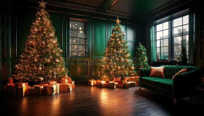 Christmas Graphics for Security Sector, Dark Green and Orange Layout ...