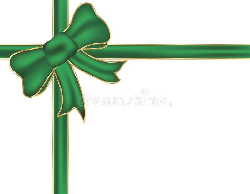 Christmas green bow. stock vector. Illustration of element - 10337917