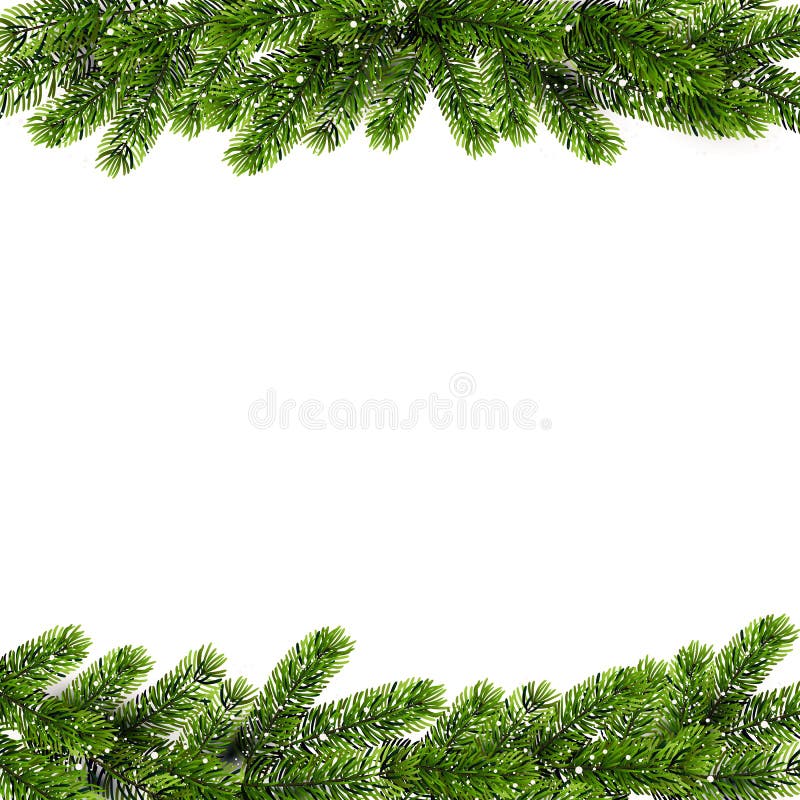 Christmas Background with Green Pine Branches. Vector Stock Vector ...