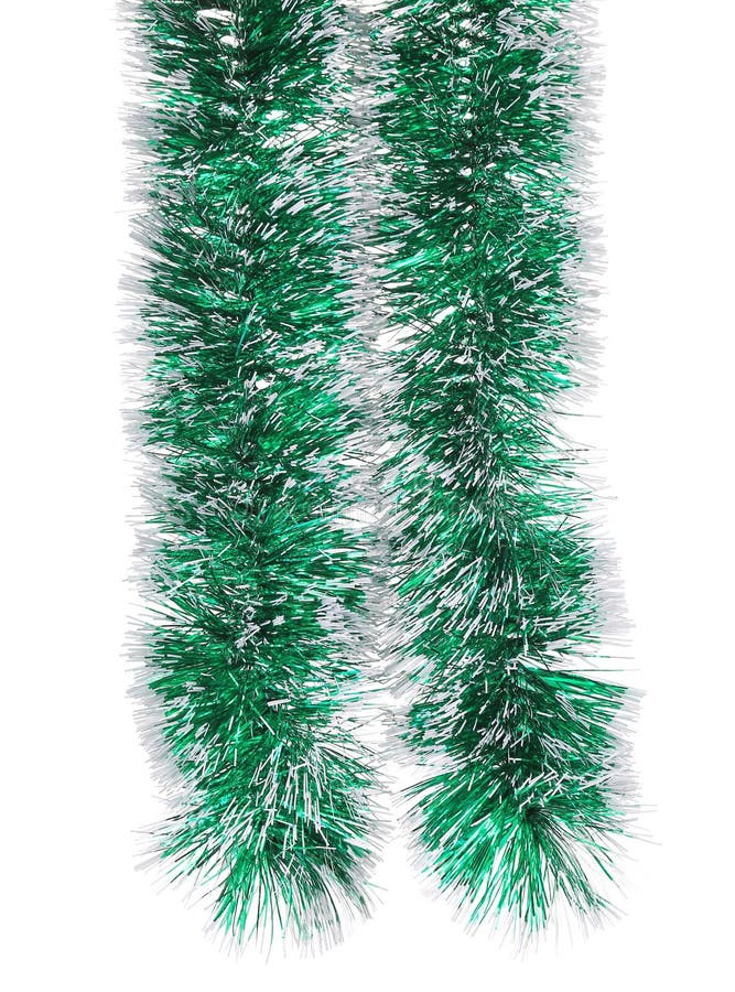 Green Tinsel with Stars As Frame. Stock Image - Image of frame, glitter ...