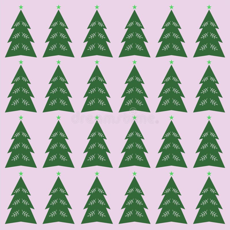Christmas Green Trees Pattern Background Stock Vector - Illustration of ...
