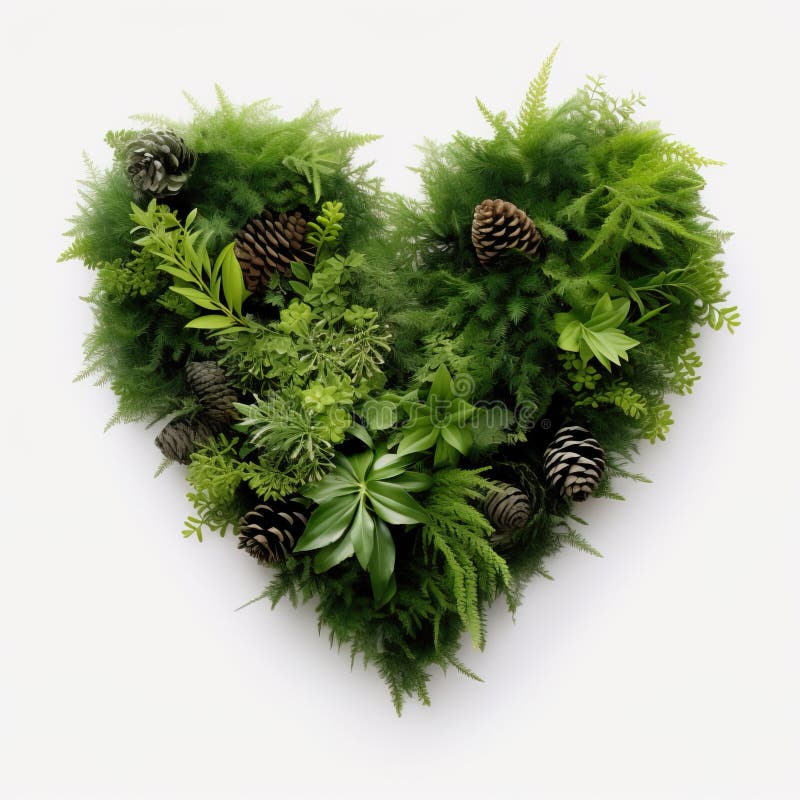 Christmas Greenery Heart Shaped Wreath Delight Stock Illustration ...