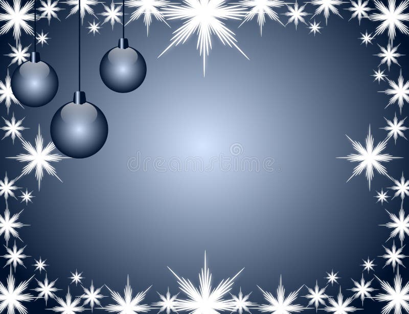 Christmas Greeting Card in Blue with Decorations Stock Illustration ...