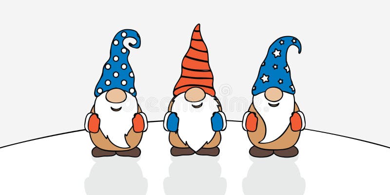 Christmas Greeting Card with Cute Christmas Dwarf Stock Vector ...