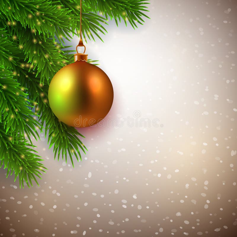 Christmas Greeting Card, Postcard, Decorative Tree Ball with Fir ...