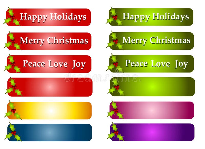 Christmas Greeting Labels or Logos Stock Illustration - Illustration of ...