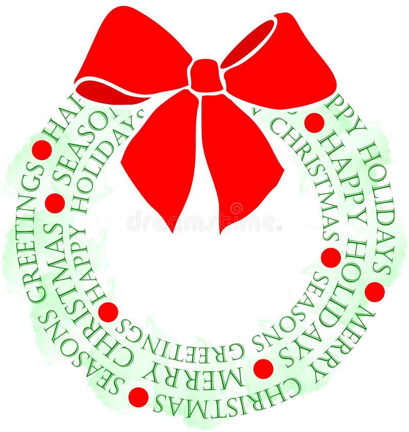 Christmas Wreath of Words stock vector. Illustration of isolated - 26658680
