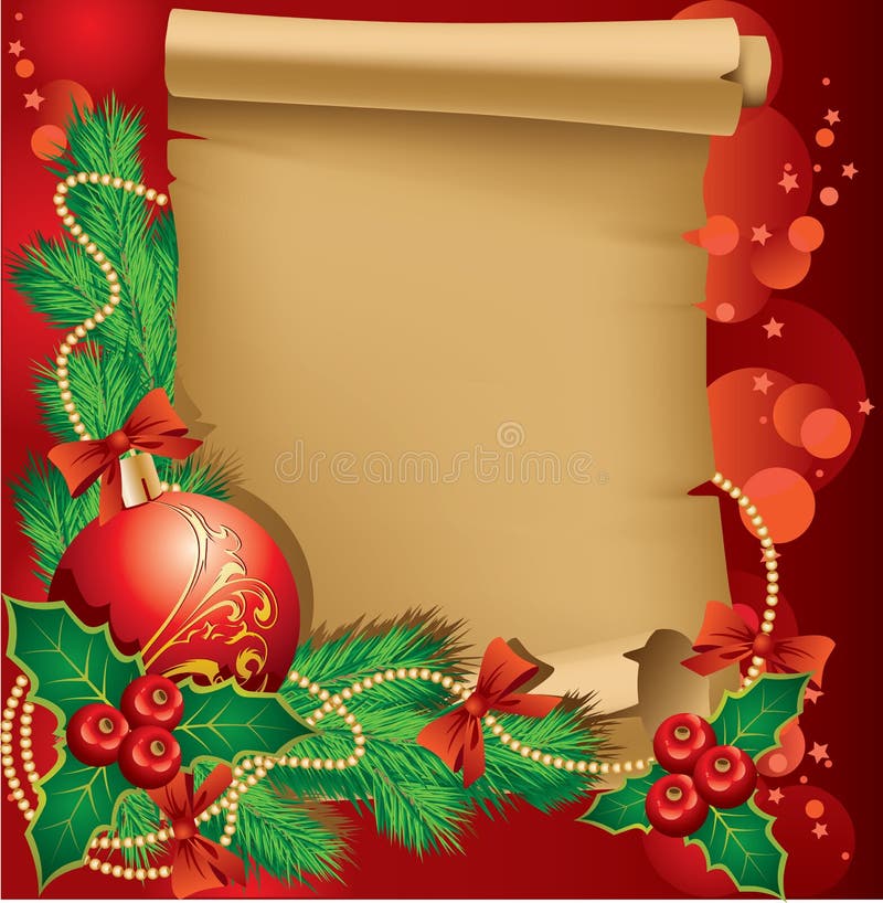 Christmas scroll stock vector. Illustration of parchment - 16801801