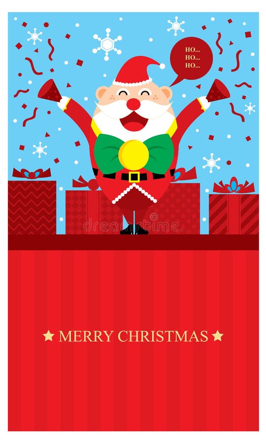Christmas Greetings with Santa Clause Stock Vector - Illustration of ...