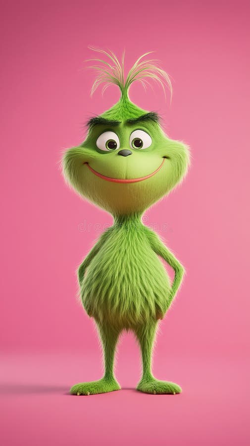 The Christmas Grinch Standing Stock Illustration - Illustration of ...