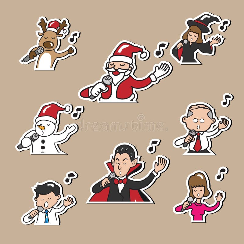 Christmas Halloween Business People Singing Stock Vector - Illustration ...