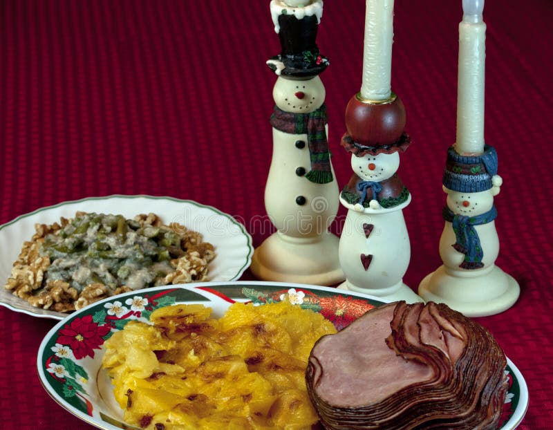 Christmas ham dinner stock photo. Image of holiday, candlesticks - 47320552