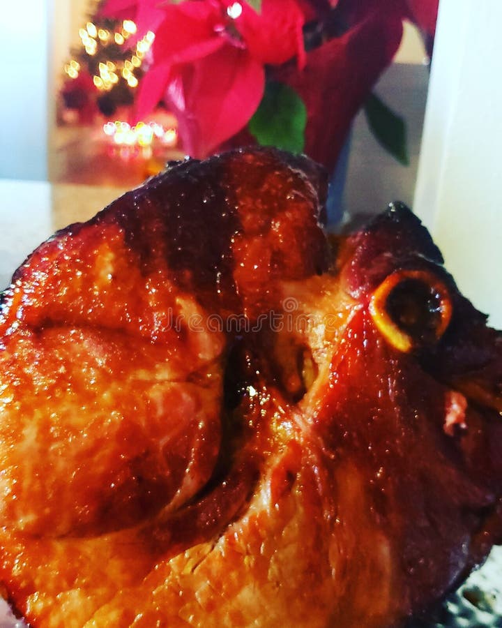 Christmas ham stock photo. Image of poinsettia, christmas - 138570326