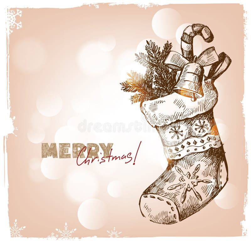 Christmas Hand Drawn Illustration Stock Vector - Illustration of ...