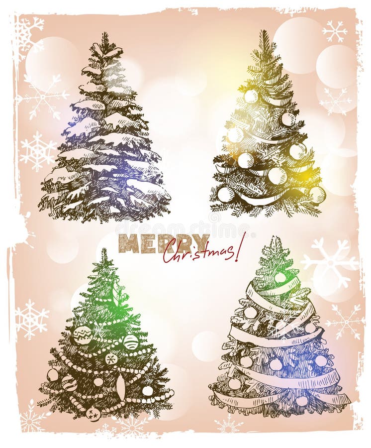 Christmas Hand Drawn Illustration Stock Vector - Illustration of ...