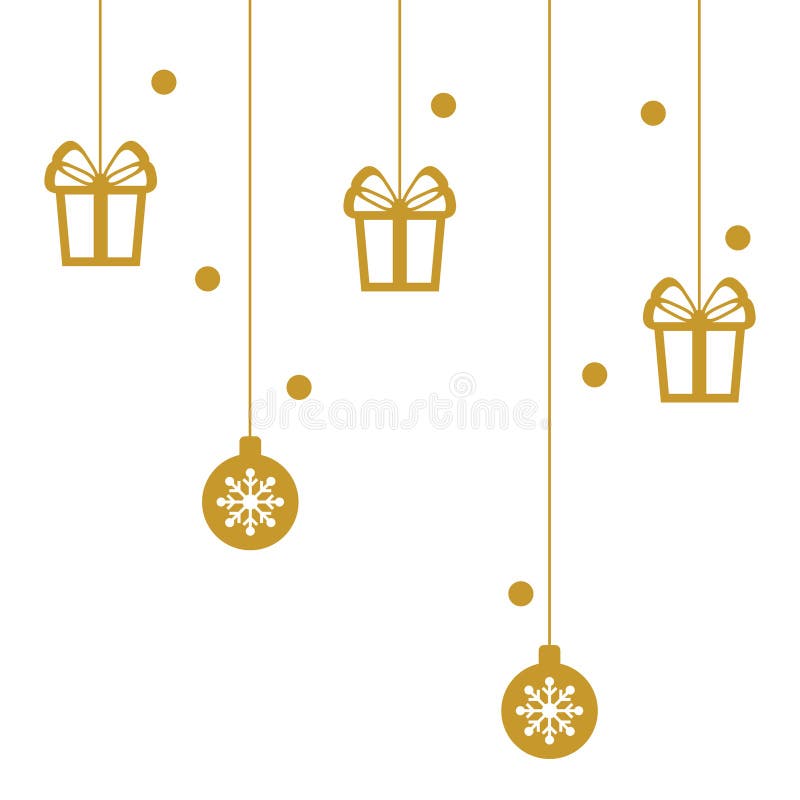 Christmas Hanging Border Party Decorations Stock Vector - Illustration ...
