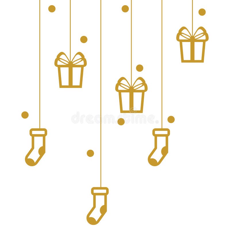 Christmas Hanging Border Party Decorations Stock Vector - Illustration ...