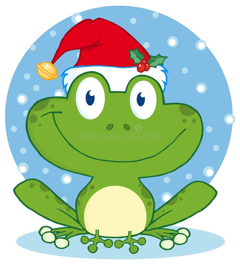 Christmas happy frog stock vector. Illustration of mascot - 22582379