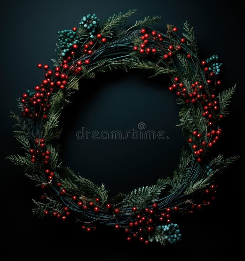 Christmas Harry Acacia Juniper Wreath Stock Photo - Image of christmas ...
