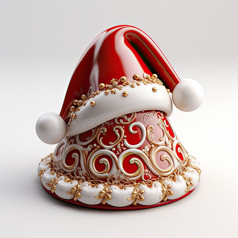 Christmas Hat 3d Render in Blender in White Background Stock ...