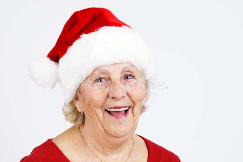Christmas Hat Grandma Smiling Stock Photo - Image of xmas, merry: 27301760