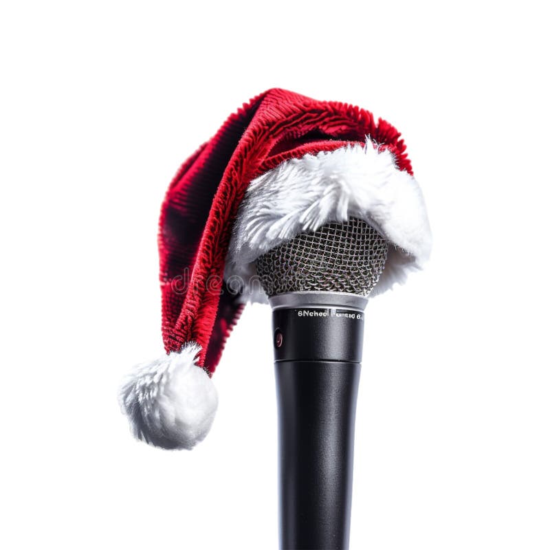 Christmas Hat on Mic on Transparent Background - Ai Generated Stock ...