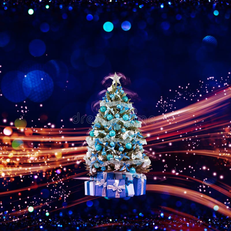 Christmas Holiday Blinking Abstract Background. Hristmas Tree Stock ...