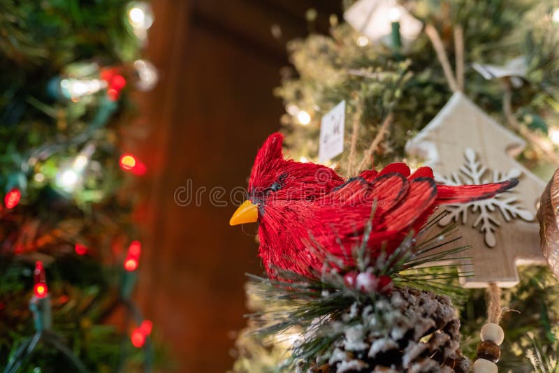Christmas Holiday Decoration in the Form of a Red Bird Stock Image ...