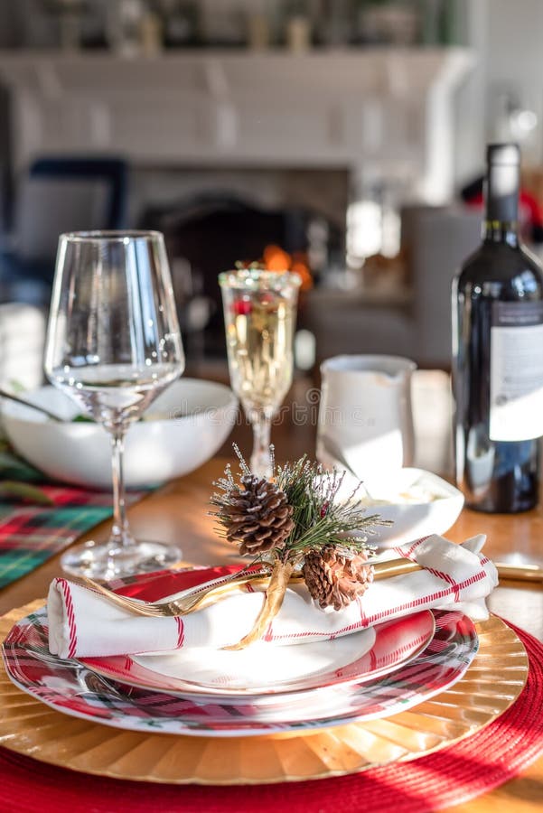 Christmas Holiday Dining Table Stock Image - Image of design, holiday ...