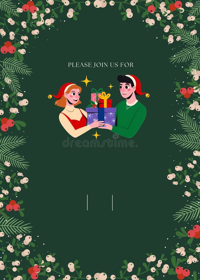 Christmas Holiday Gift Exchange Background Party Invitation Blank ...