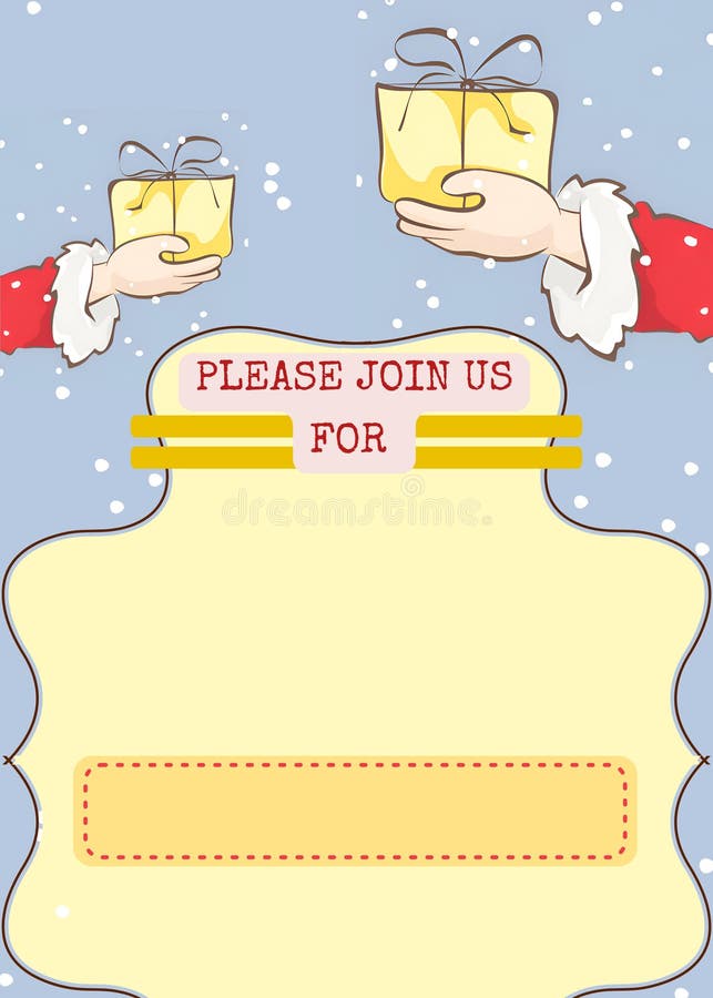 Christmas Holiday Gift Exchange Background Party Invitation Blank ...