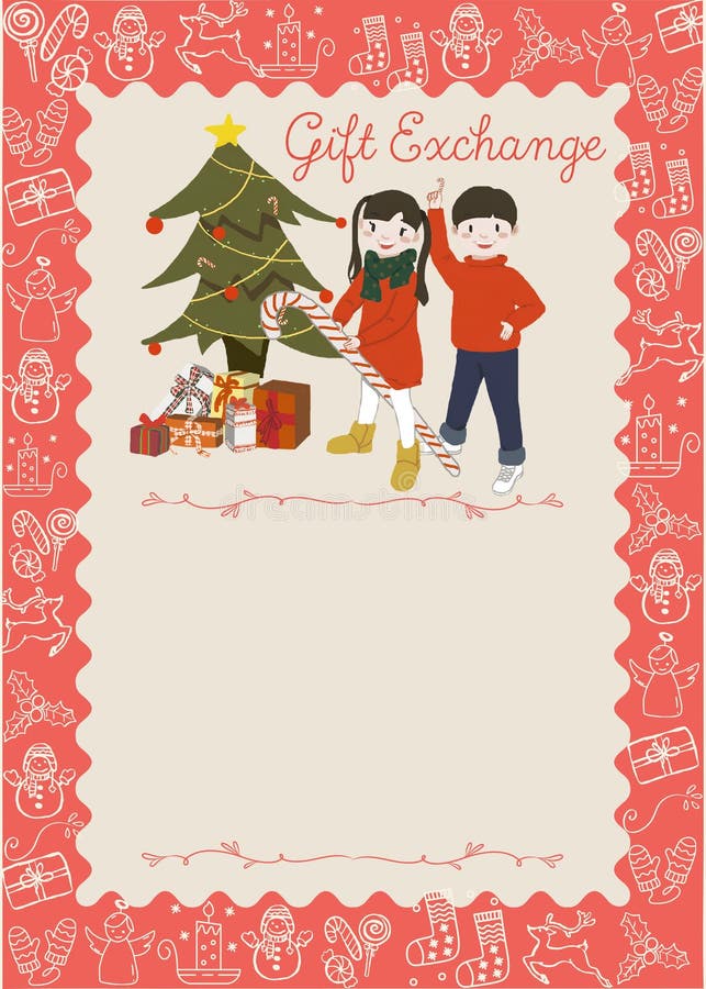 Christmas Holiday Gift Exchange Background Party Invitation Blank ...