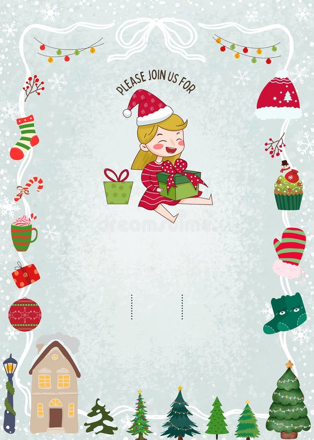 Christmas Holiday Gift Exchange Background Party Invitation Blank ...
