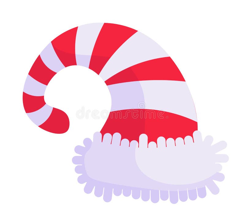 Christmas Holiday Hat with Fur Edge on White Stock Vector ...