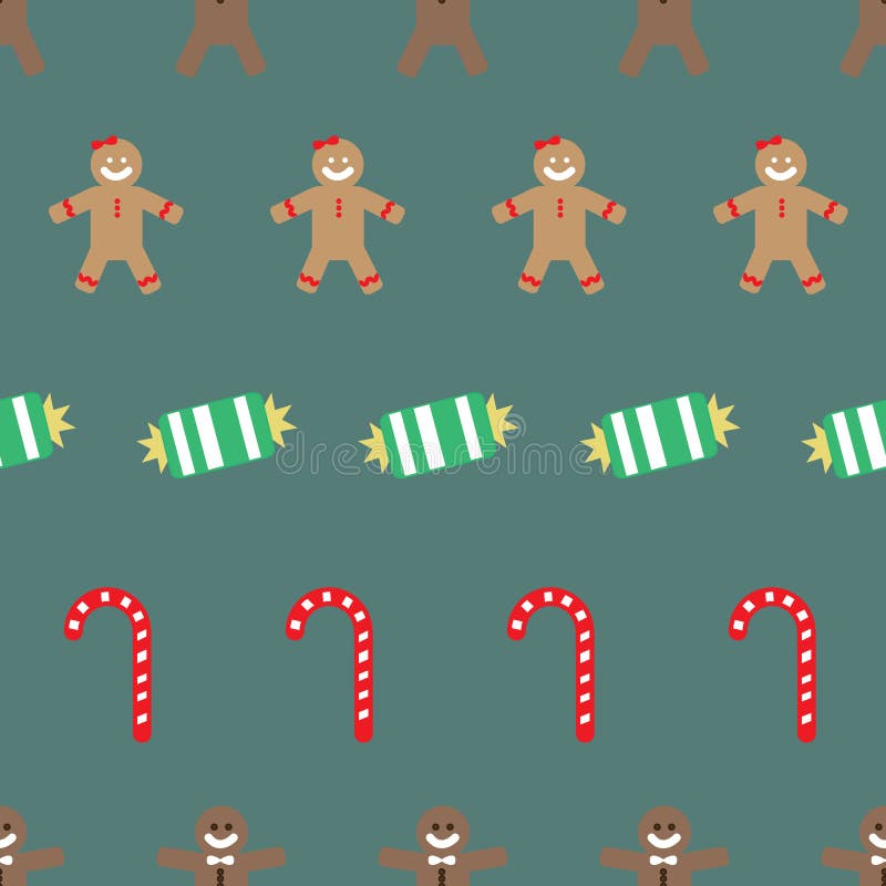 Gingerbread Candy Canes Pattern Stock Illustrations – 205 Gingerbread ...